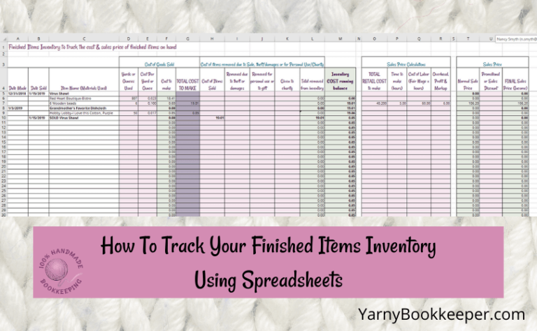 How To Track Your Finished Items Inventory Using Spreadsheets - The ...